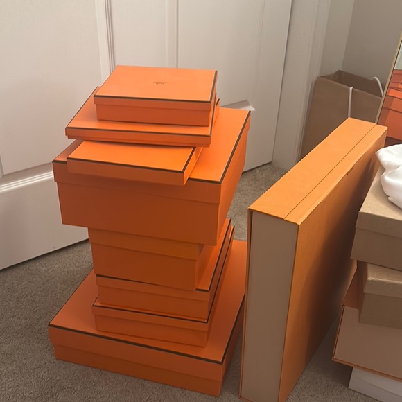 Hermes | Other | Herms Orange Gift Boxes Setboxes Only | Poshmark